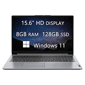 Lenovo Ideapad 1 15 HD Laptop, 2023 Newest Upgrade, Athlon Silver 3050U, 8GB RAM, 128GB SSD, Ethernet, Webcam, Wi-Fi, Bluetooth, Light-Weight Windows 11, School and Busness Ready, LIONEYE HDMI Cable