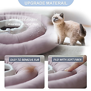 Docutca Soft Cat Cone Collar, Cat Recovery Collar, Cute Donut Cat Cone Alternative After Surgery with Adjustable Neck Strap,Comfy Pet Pillow Cone for Small Dog, Kitten