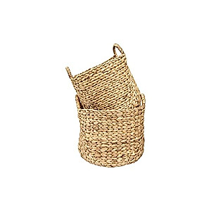 Bloomingville Handwoven Beige Seagrass Round Handles (Set of 2 Sizes) Basket, Natural