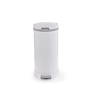 Bubula Premium Steel Diaper Waste Pail with Step Open, White