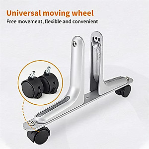 MYOYAY 2 Packs Room Divider Screen Holder,Thickened Aluminum Alloy Room Divider Feet Movable Wheel Privacy Screen Protector Holder for Bedroom Bathroom Office(Silver)