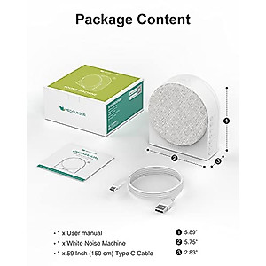 Medcursor White Noise Machine- Sleep Sound Machine with Adjustable Night Light, 29 Soothing Sounds for Sleeping, Memory Function, Compact Sleep Timer Therapy for Adult & Baby, No AC Adapter (White)