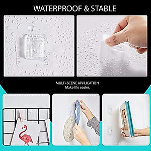 wjq&linyuzi 10pcs Double-Sided Adhesive Kitchen Wall Hook Hanger Strong Transparent Wall Storage Sucker for Kitchen Bathroom Hooks, Clear