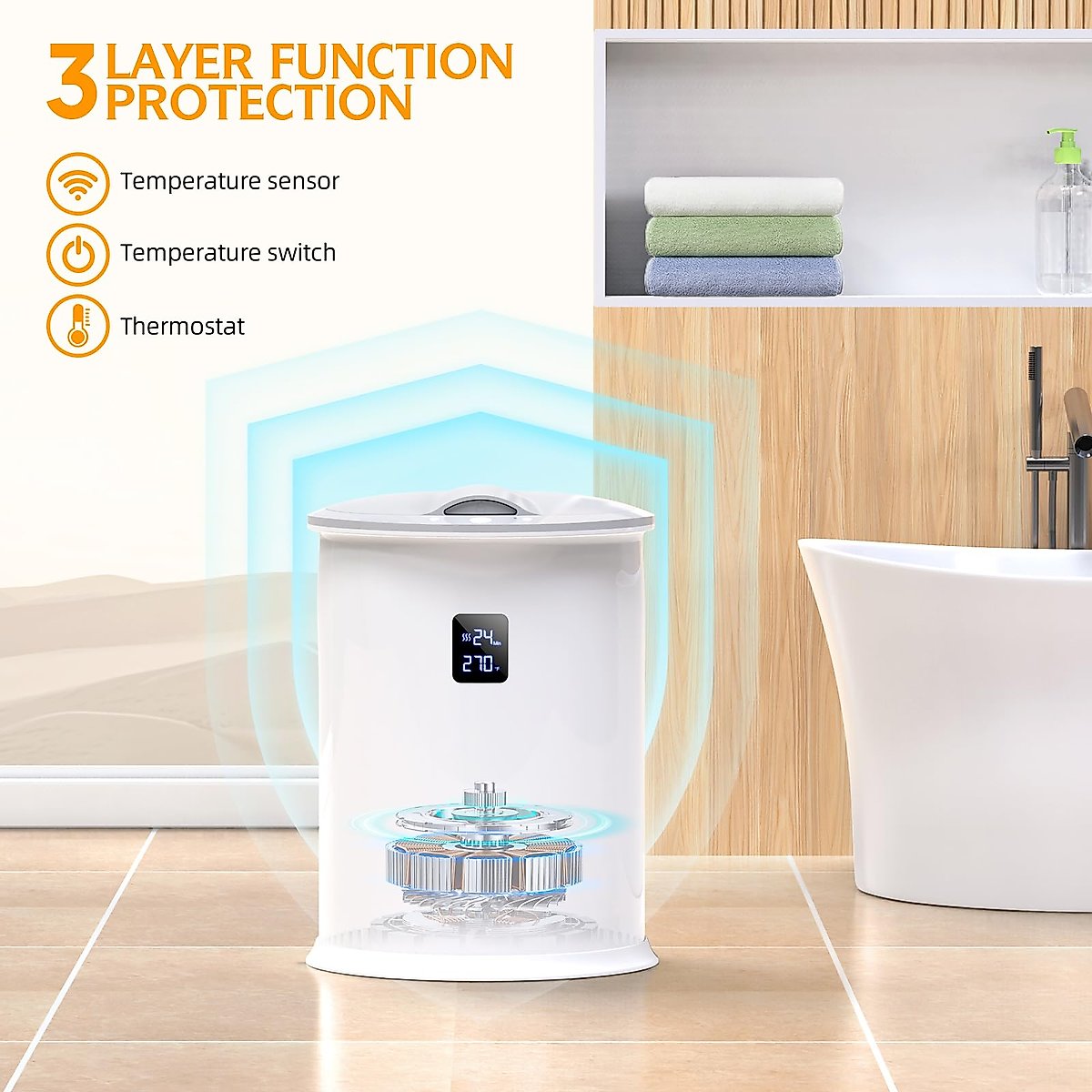 WXKNV Large Towel Warmer for Bathroom, Luxury Hot Towel Warmer with Timer, LED Display Time and Temperature, Insulation Effect Up to 150 Minutes, Delay Time Up to 24 Hours, Best Ideals
