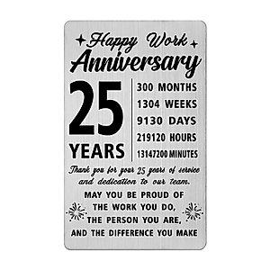 Richesele 25th Work Anniversary Card - Happy 25 Year 25th Work Anniversary Decorations - Thank You 25 Years Work Gifts