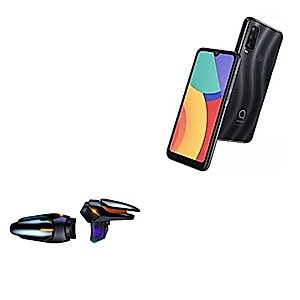 BoxWave Gaming Gear Compatible with Alcatel 1L Pro - Touchscreen QuickTrigger Auto, Trigger Buttons Autofire Gaming Mobile FPS - Jet Black