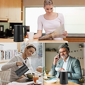 GAOCO Milk Frother, 4 in 1 Multifunction Electric Milk Steamer Soft Foam Maker with Two Whisks for Frothing and Heating Milk & Silent Operation for Coffee, Latte, Macchiato