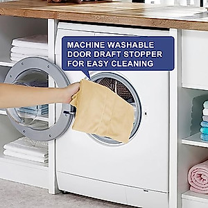 HADOR Door Draft Stopper Noise Blocker 36 Inches for Bottom of Door, Light Yellow Twin Triangular Under Door Draft Stopper Seal Gap Machine-Washable Air Blocker