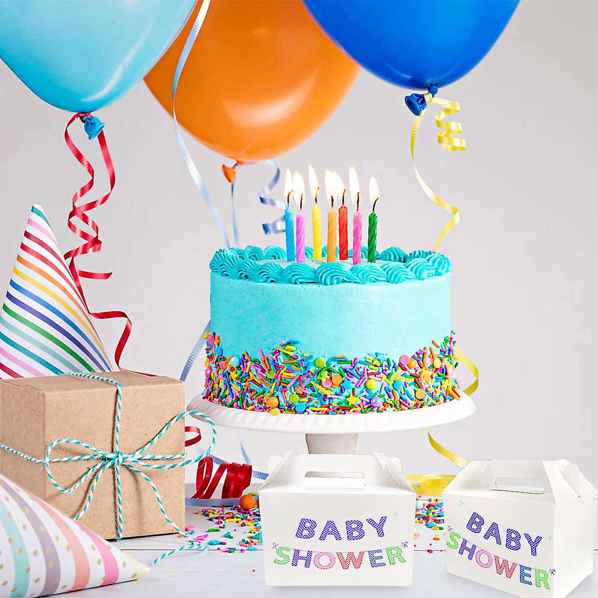 Unarty Large Gable Boxes, 30 Pcs 9 x 6 x 6 Inch White Cardboard Treat Boxes for Gift, Party Favor Boxes for Wedding, Baby Shower, Birthday and Other Events