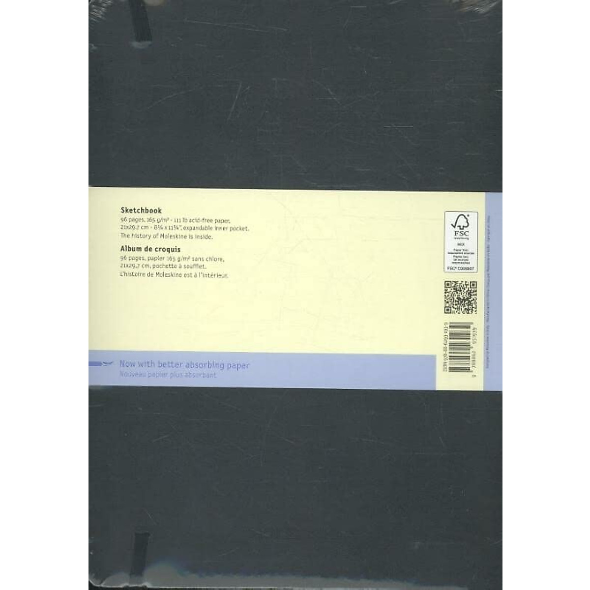 Moleskine Art Sketchbook, Hard Cover, A4 (8.25" x 11.75") Plain/Blank, Black, 96 Pages