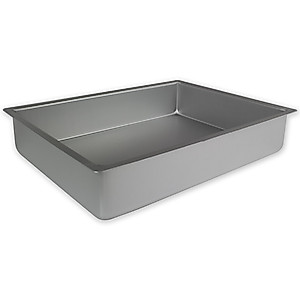 PME OBL09124 Aluminium Oblong Cake Pan 9 x 12 x 4-Inch Deep, Silver