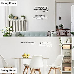 12 Styles Bible Verse Wall Decals Inspirational Wall Decals Peel and Stick Vinyl Christian Wall Decal Prayer Wall Decor Butterfly Quotes Wall Decor Stickers Wall Art Sticker for Bedroom (Black)