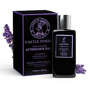 Castle Forbes Lavender Aftershave Balm For Men, 5 fl.oz. | Moisturizing After Shave Lotion w/ Essential Oils | Soothing & Refreshing Face Balm | Alcohol Free Post Shave Skincare For All Skin Types
