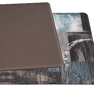 Rugshop Contemporary Abstract Circles Anti Fatigue Standing Mat 18" x 30" Gray