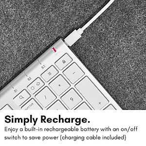 Macally Bluetooth Keyboard for Mac, Compatible Apple Keyboard Wireless with Numeric Keypad - Multi Device Keyboard for MacBook Pro/Air, iMac, Mac Mini