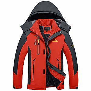 BIYLACLESEN Outdoor Jacket Winter Warm Jacket Hiking Jacket Camping Jackets Snow Jacket Ski Jacket With Hood Fleece Jacket Anorak Jacket