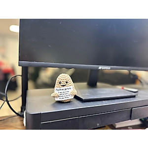 Positive Potato Knitted - 1 Pack Potato Crochet Dolls Toys, Christmas Thanksgiving Birthday Cheer Up Gifts Funny Cute Mini Home Office Decor for Women Girls Friends Guys