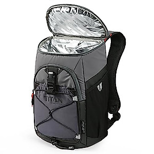 Titan Deep Freeze Backpack Cooler - 24 Can Cooler Bag Insulation, Sharkskin Gray
