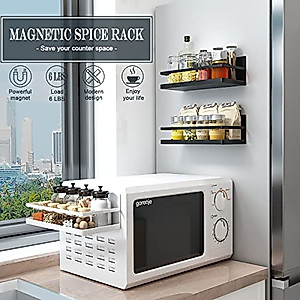 Magnetic Spice Rack Organizer Single Tier Refrigerator Spice Storage Shelf, kitchen organization, Easy to Install the Side of Refrigerator Can Hold spices,Jar of Olive Oil, Cooking Oils, Salt, Pepper, Small Things
