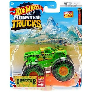 Monster Trucks Gunkster with Connect and Crash car, 1:64 Scale diecast Truck (Green) 2/75