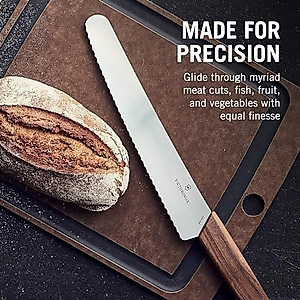 Victorinox 6.9050.17KG Modern Santoku Knife with Granton Blade, 7", Walnut Wood