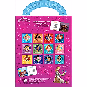 Disney Princess - I Can Be Princess My First Library Board Book Block 12-Book Set Teaches Positive Traits Like Caring, Friendliness, Curiosity, and More! - PI Kids