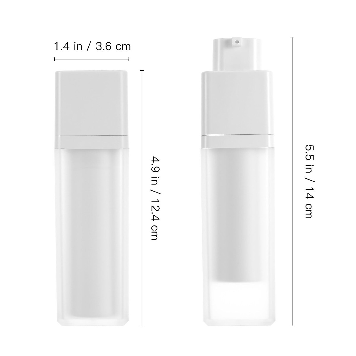 Beaupretty 3pcs Lotion Dispenser With Pump Reusable Vacuum Bottles Frosted Airless Pump Jar Reusable Square Cosmetic Liquid Holders