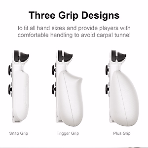 Skull & Co. GripCase OLED: A Dockable Transparent Protective Cover Case with Replaceable Grips [to fit All Hands Sizes] for Nintendo Switch OLED Model [No Carrying Case] -OLED White