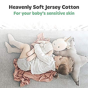 Cradle Sheets Fitted 18 x 36 – Compatible with Arms Reach Co Sleeper Clear Vue, Cambria, Mini Ezee Bassinets – Fits Without Bunching Mattress – Snuggly Soft Jersey Cotton – Heather Grey – 2 Pack