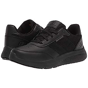 Skechers Women's Lace up Athletic Food Service Shoe, Black, 7