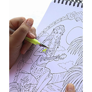 ColorIt Colorful Tropical Scenes Adult Coloring Book - 50 Single-Sided Designs, Thick Smooth Paper, Lay Flat Hardback Covers, Spiral Bound, USA Printed, Tropical Pages to Color