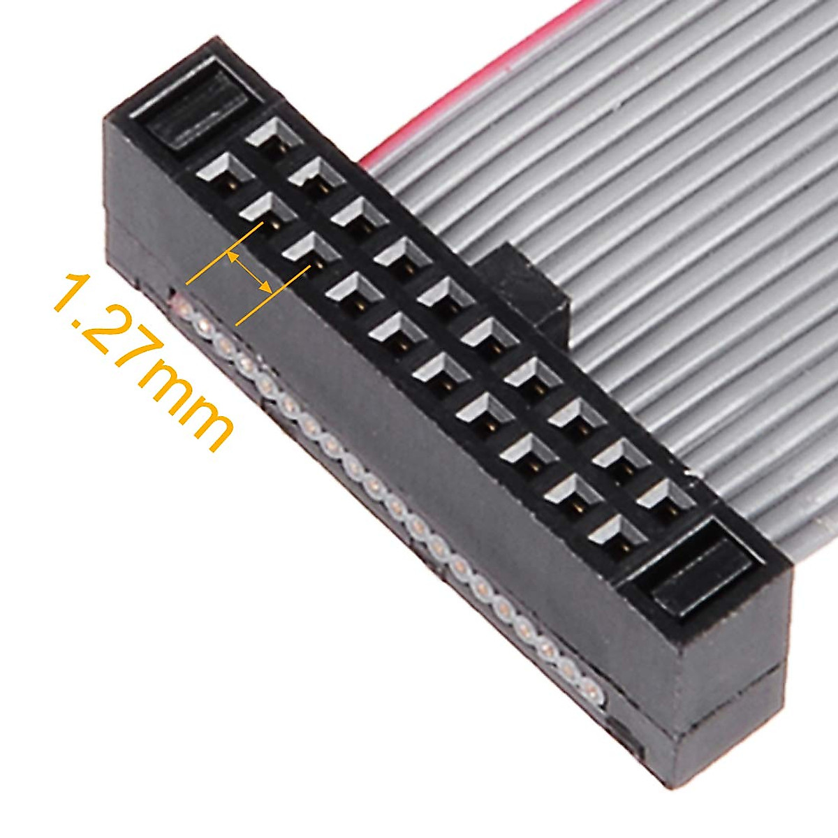 uxcell IDC 20 Pins Connector Flat Ribbon Cable Female Connector Length 20cm 1.27mm Pitch,2pcs