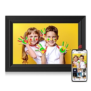 Mvgges Digital Picture Frame 10.1 Inch WiFi Digital Photo Frame, 16GB Storage, Auto-Rotate, IPS Touch Screen, Wall-mountable, Share Photos and Videos Instantly via Free App from Anywhere