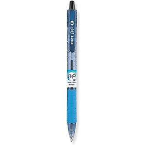 PILOT B2P - Bottle to Pen Refillable & Retractable Ball Point Pen Made From Recycled Bottles, Fine Point, Black Ink, 6 PACK