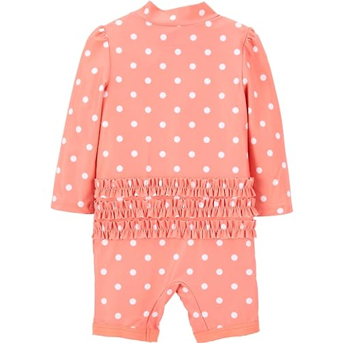 Simple Joys by Carter's Girls' 2-Pack 1-Piece Zip Rashguards, Navy Sea Friends/Peach Dots, 6-9 Months