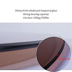 CLSQLXYJZC Turntable Lazy Susan Rotating Serving Tray, Tempered Glass Dining Table Top Round Rotating Turntable Serving Plate, for Hotel Table Serving Plate (Color : Brown, Size : 90cm (35inch))