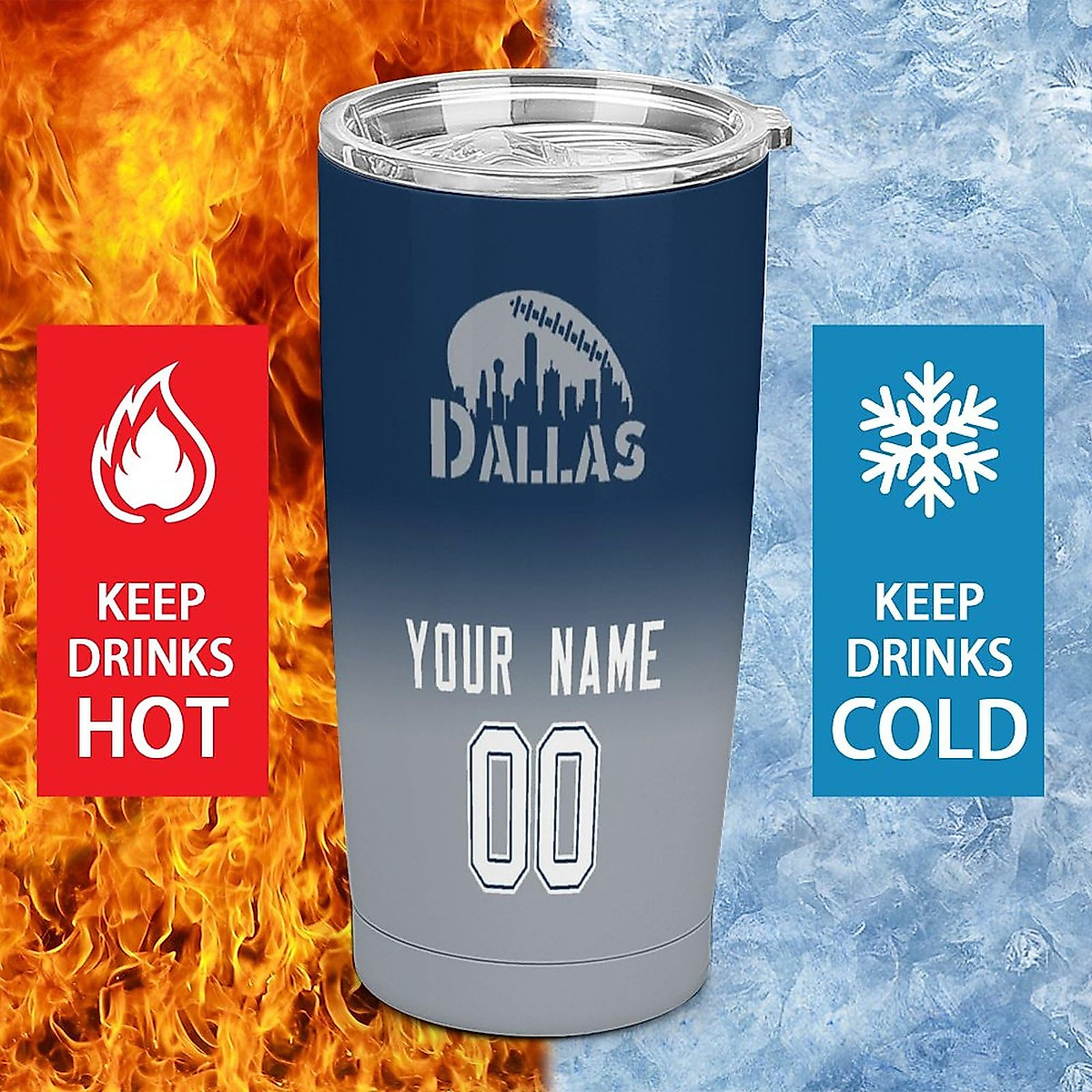 Custom Car Tumbler,Tumblers Stainless Steel 20.8oz,Personalized Football Cup,Sports Travel Coffee Mug,Customized Presents Gifts for Mother's Day Friends Fan Players Coach Lovers,Custom Number and Name