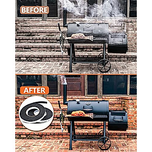 BAIPOK 1/2" x 1/8" High Temp Nomex BBQ Gasket Smoker Seal Self Stick Grill Tape 15 ft High Heat Smoker Gasket for Better Temp Control, Will Not Melt