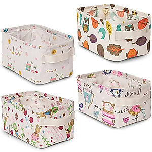 EZOWare 4 Pcs Small Foldable Storage Bins Baskets + 2 Pcs 24 Large Pockets Over The Door Hanging Organizer for Bathroom Toys Nursery Kids Toddlers Home