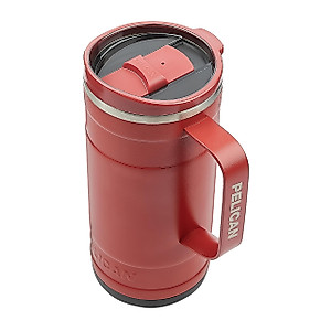 Pelican Hydration Pelican Ridge™ 18 oz Vacuum Insulated Tumbler - Recycled Stainless Steel Double Wall Travel with Dual Lid, Powder Coated Insulated Coffee Mug For Hot Cold Drinks, Brick