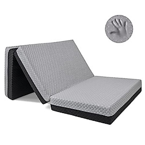 Milliard Premium Tri Folding Mattress, Memory Foam Foldable Folding Mattress with Waterproof Washable Cover, Cot Size (75"x31"x6) + Bonus Eye Mask Included