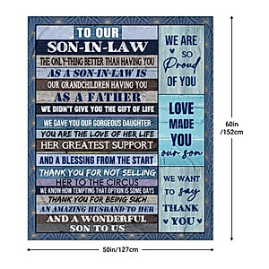 to Son in Law Gift Blanket Birthday Gift Ideal for Son-in-Law Throw from Mother in Law Blankets Soft Warm 50" X 60"