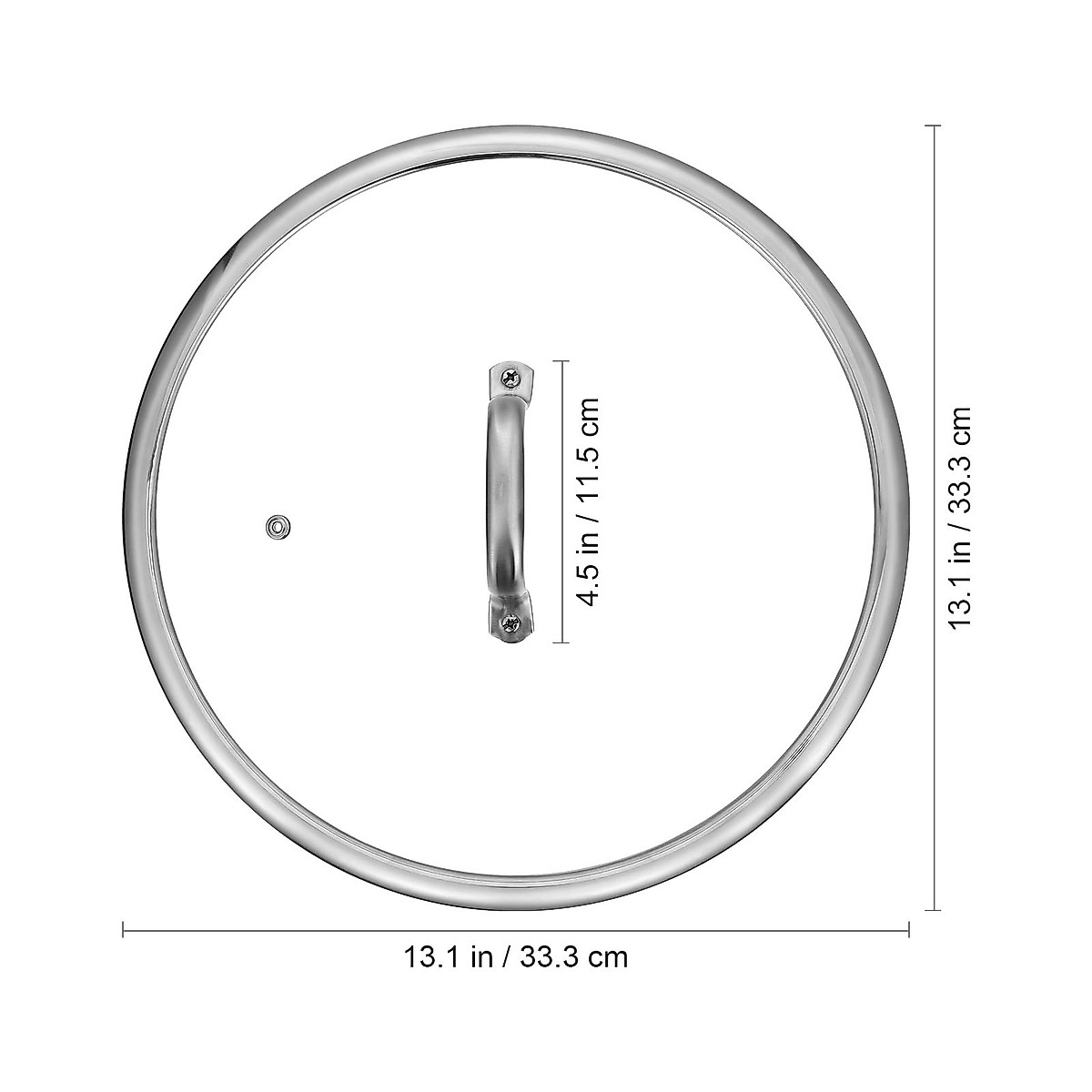 Luxshiny Terrarium Glass cast Iron lid Pot lid cookware Glass Cover Replacement Pot lids Frying pan Cover Thickened Visual Pot Cover Kitchen Universal lid for Accessories 13 inch pan lid BBQ Grill