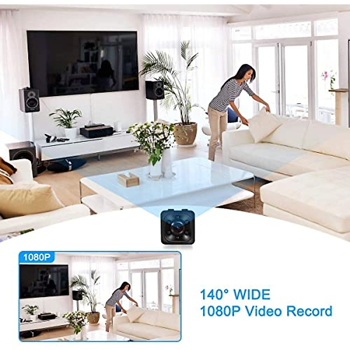 Mini Spy Camera Include 32G SD Card Hidden Camera HD Audio and Video Recording, Night Vision Motion Detection, Surveillance Camera Small Dog Camera Nanny Cam Baby Monitor Home Security Camera