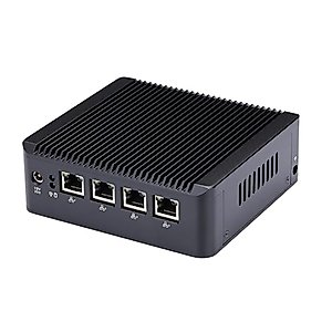 Qotom 4 LAN Mini PC Q190G4U-S02 with 4GB RAM 128GB SSD, Intel Celeron J1900 Processor, Quad core 2.0 GHz, x86 Mini PC Fanless