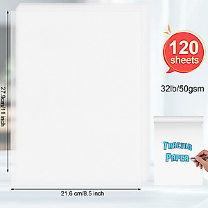 120 Sheets Tracing Paper for Drawing, 8.5”x 11” Trace Paper, Translucent Vellum Paper Tracing Paper Pad, Tracing Pad for Sketching, Preliminary Drawing, Overlaying Images Tracing