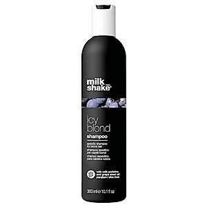 milk_shake Icy Blond Shampoo - Black Pigment Shampoo for Very Light Blond and Platinum Hair, 10.1 Fl Oz (300 ml)