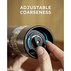 FORLIM Electric Salt and Pepper Grinder Set, Automatic Salt and Pepper Grinder Set, One Handed Operation Refillable Mill with Light, Adjustable Coarseness - 2 Mills