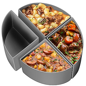 Slow Cooker Liners Divider 4 in 1, Silicone Crockpot Liner fits 6QT, Silicone Crockpot liner Reusable, Safe Food Grade Silicone Cooking Liner for 6 Quart Pot High Thermostability,Leak proof,Easy Clean