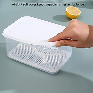 WonLiq 3 Piece Food Storage Containers with Airtight Lids, Stackable Kitchen Organizer Bin, BPA Free, Produce Saver Storage Container for Refrigerator